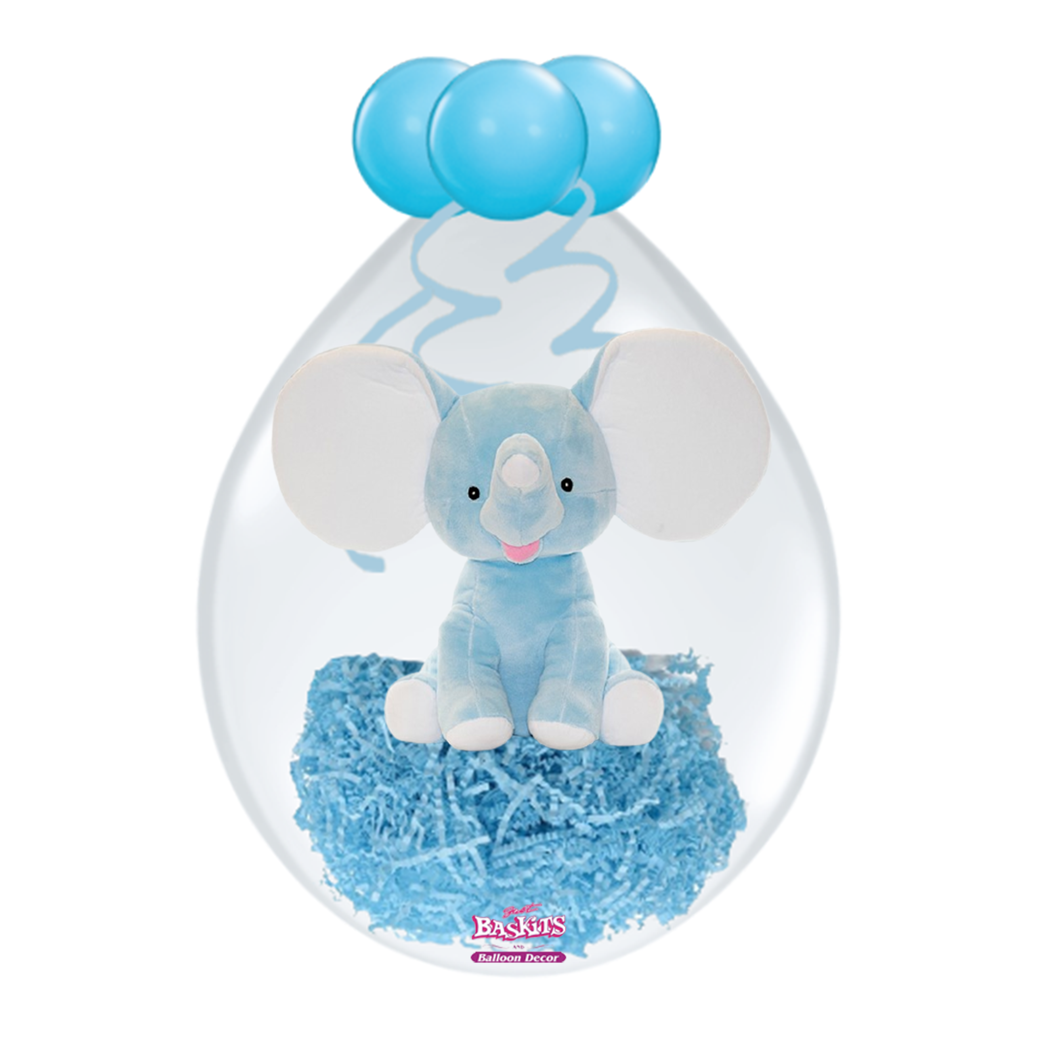 Blue Elephant Stuffed Balloon - Just Baskits and Balloon Decor
