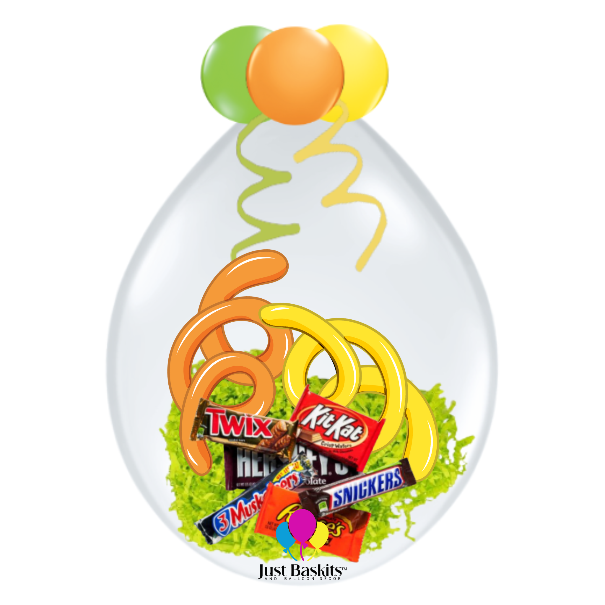 Lime Green Orange and Yellow Stuffed Balloon – Just Baskits and Balloon ...