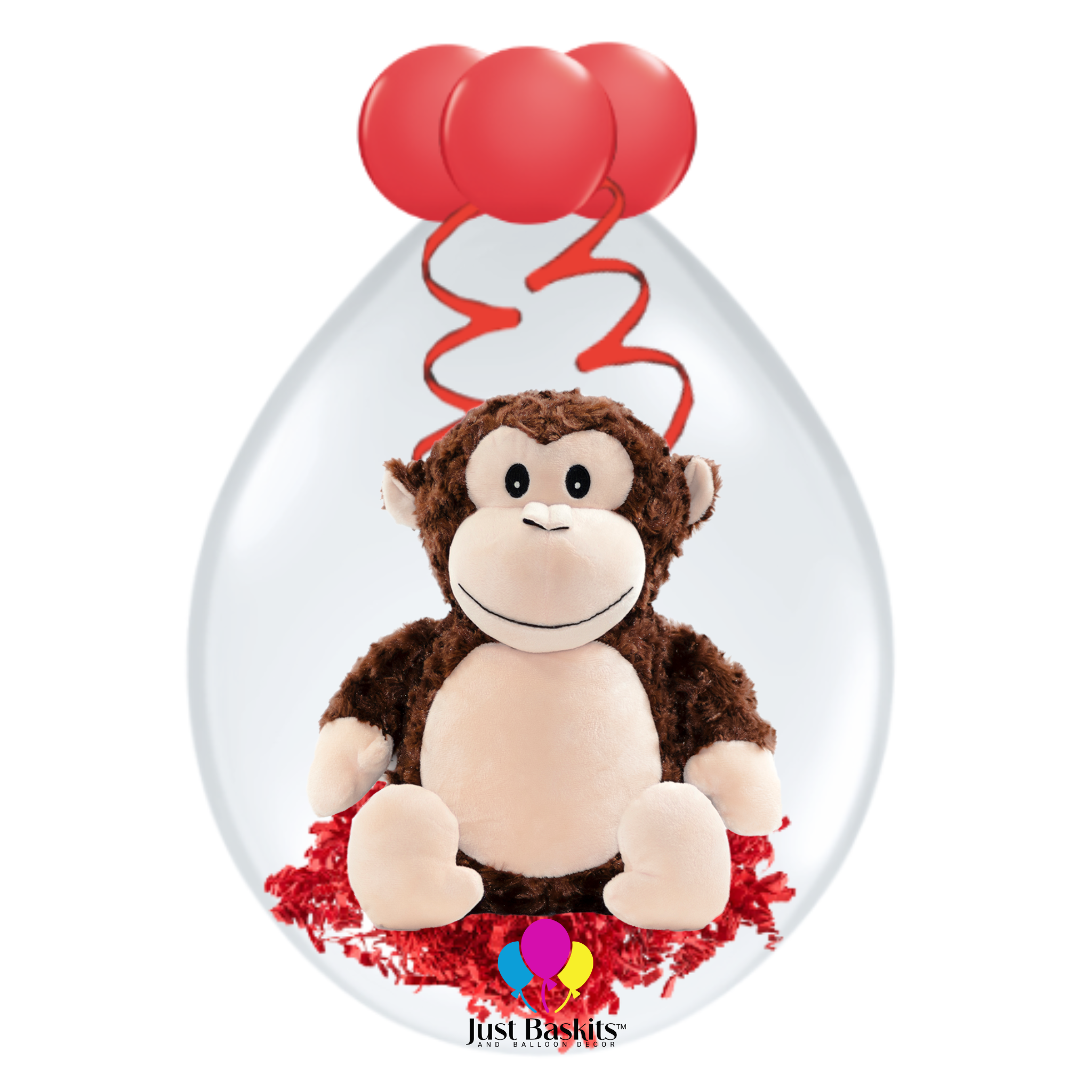 Monty Monkey Stuffed Balloon - Just Baskits and Balloon Decor