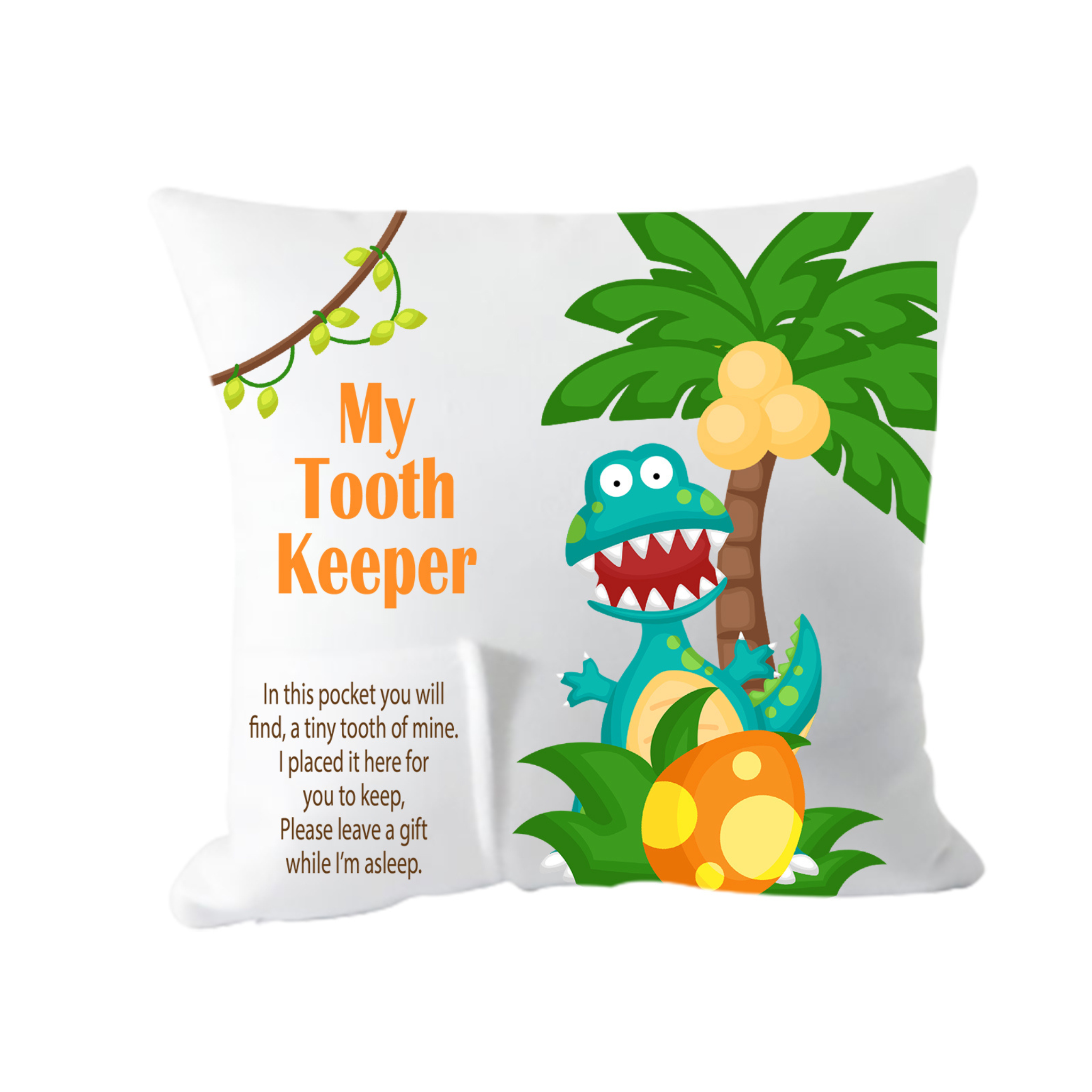 Tooth Fairy Pocket Pillow - Dino - Just Baskits and Balloon Decor